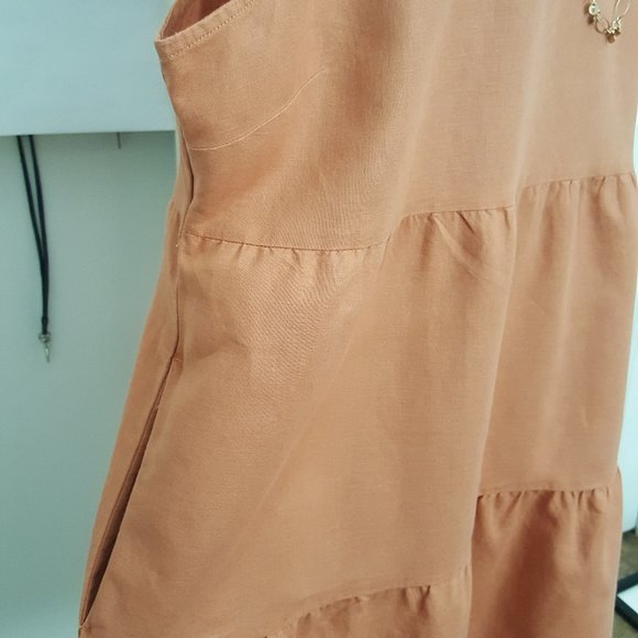 Goodthreads | Dresses | Goodthreads Womens Relaxed Fit Washed Linen Blend Flutter Sleeve Peasant ...